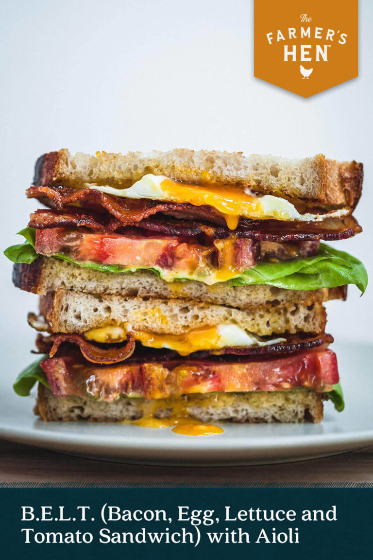 B.E.L.T. (Bacon, Egg, Lettuce And Tomato Sandwich) With Homemade Aioli ...